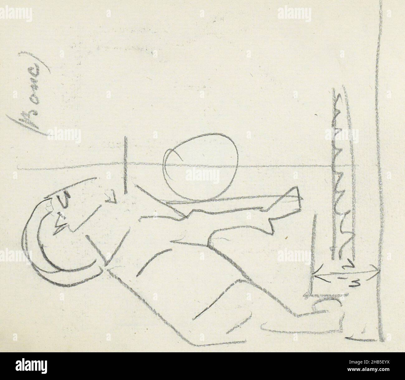 Sheet 3 verso from a sketchbook with 24 sheets, Ornament with an ibex ...