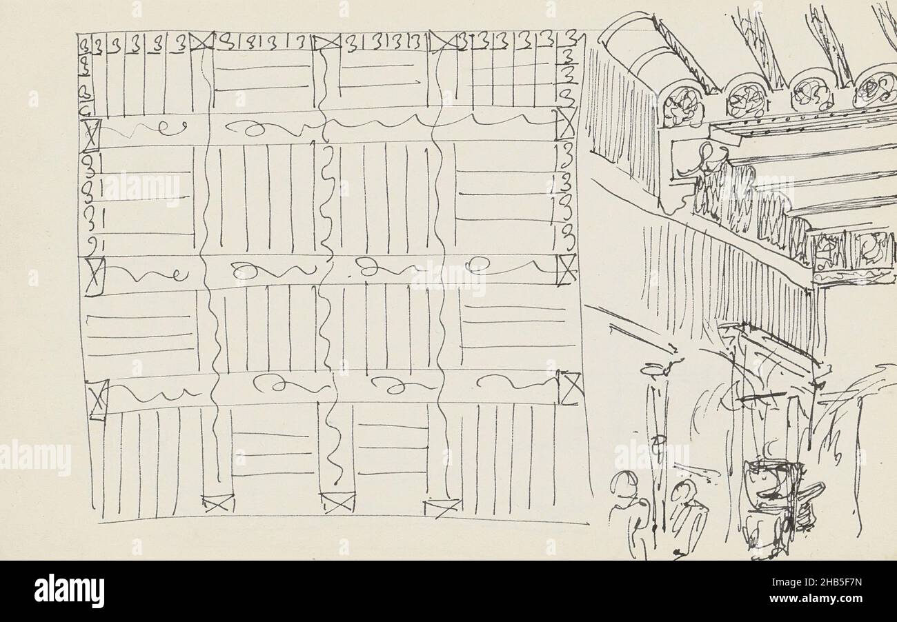 Mainly the decorated ceiling of the interior is shown. Sheet 17 verso ...
