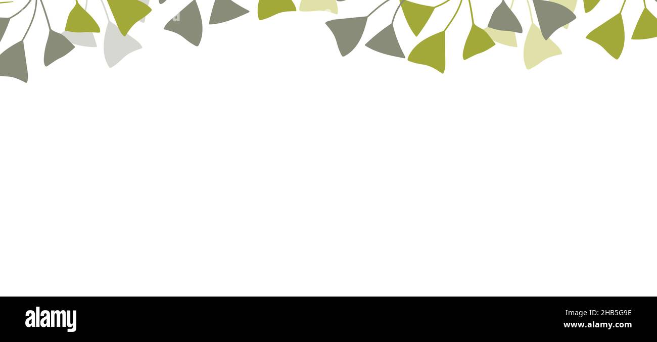 Floral web banner with drawn color exotic leaves. Nature concept design ...