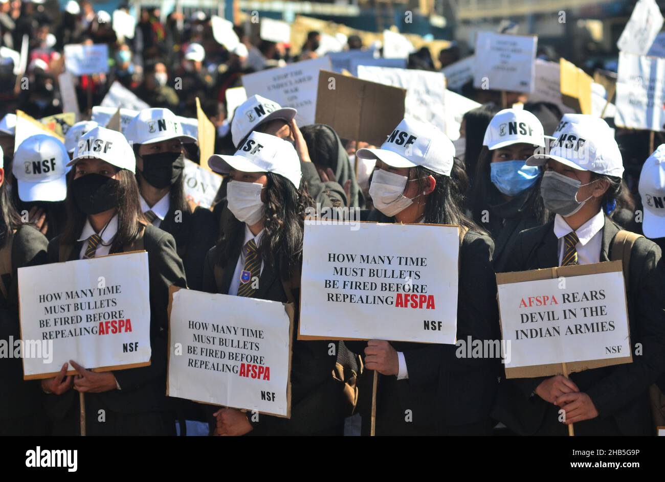 Kohima, India. 17th Dec, 2021. Kohima, India Dec 17, 2021: Naga People ...