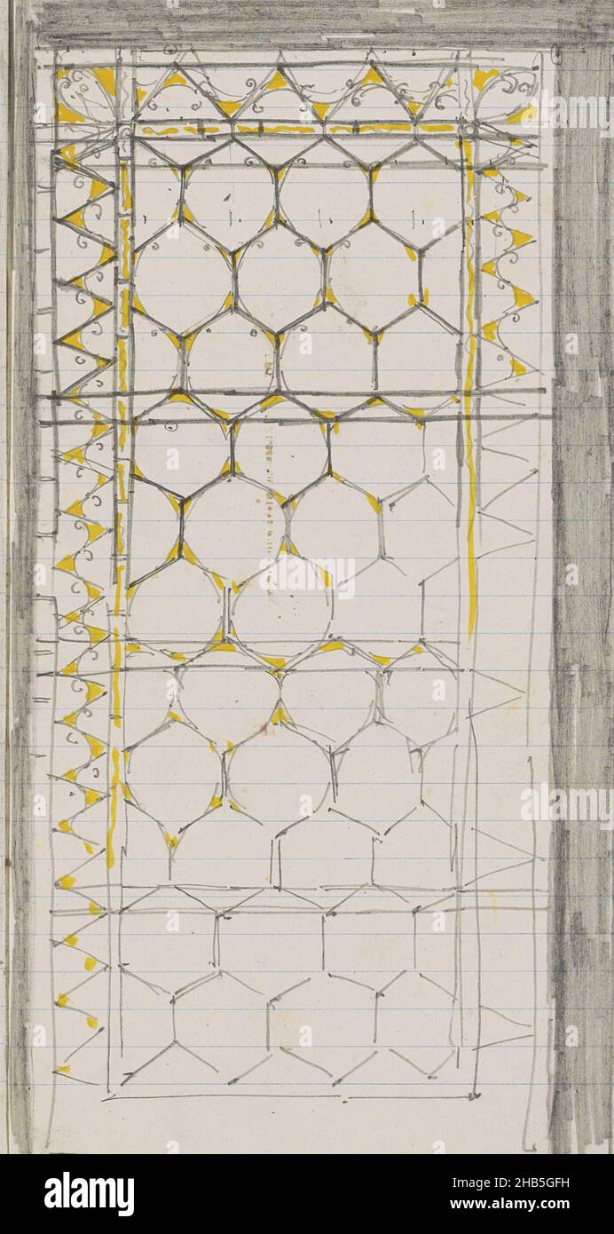 Sheet 46 recto from a sketchbook with 79 sheets, Design for a stained ...