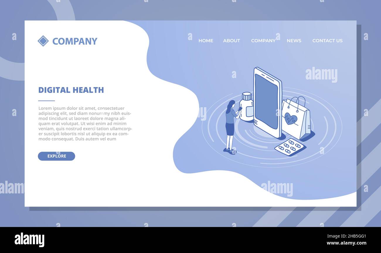 online digital health concept for website template or landing homepage ...