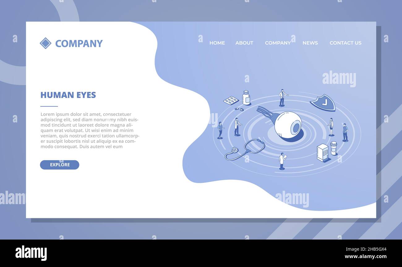 human eye health concept for website template or landing homepage with ...