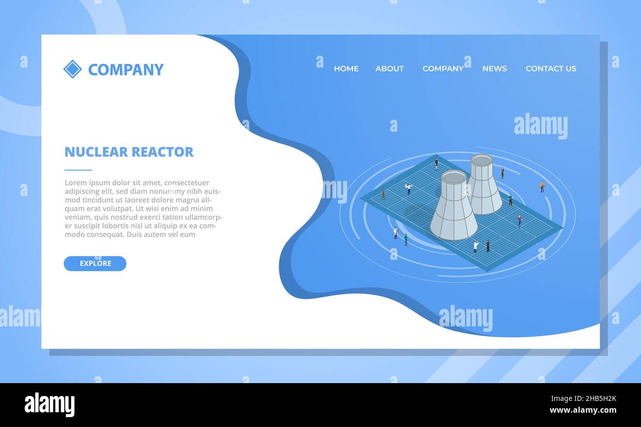 nuclear reactor blueprint concept for website template or landing ...