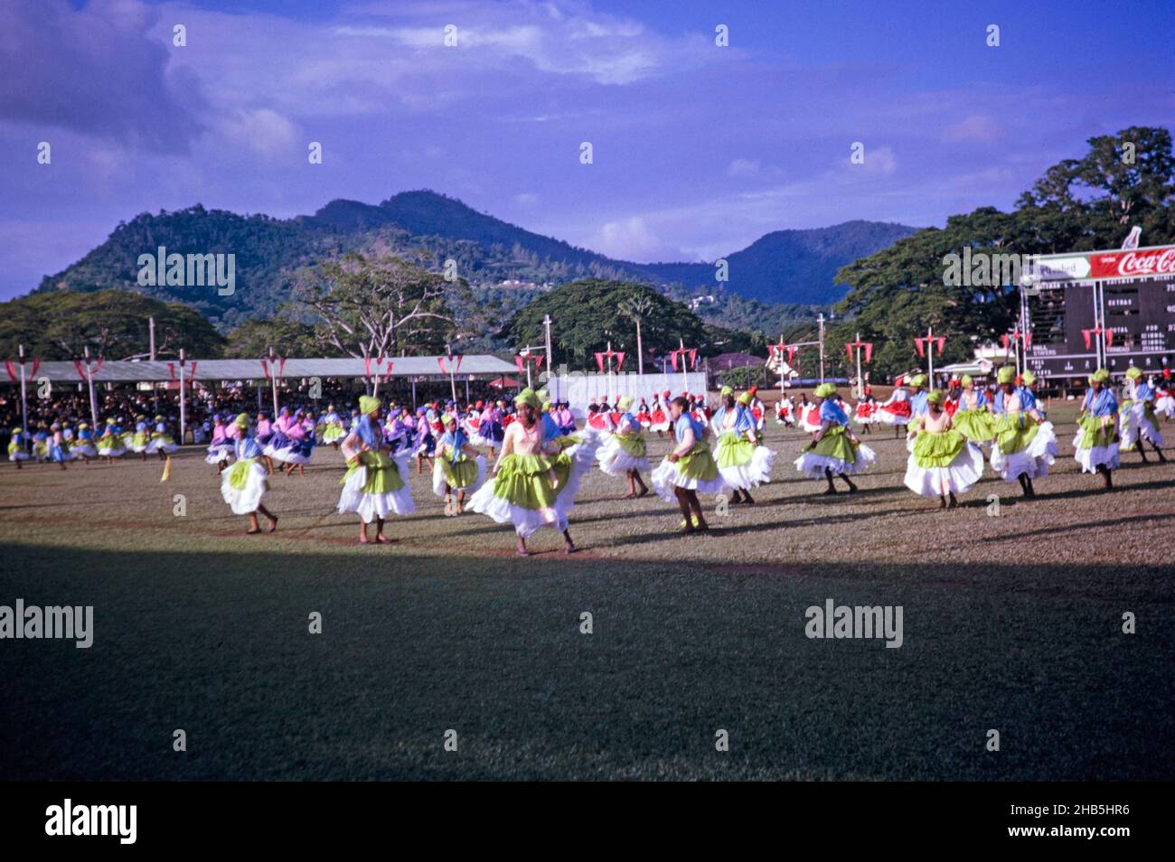Colourful young female dancers, Port of Spain, Trinidad c 1962 ...