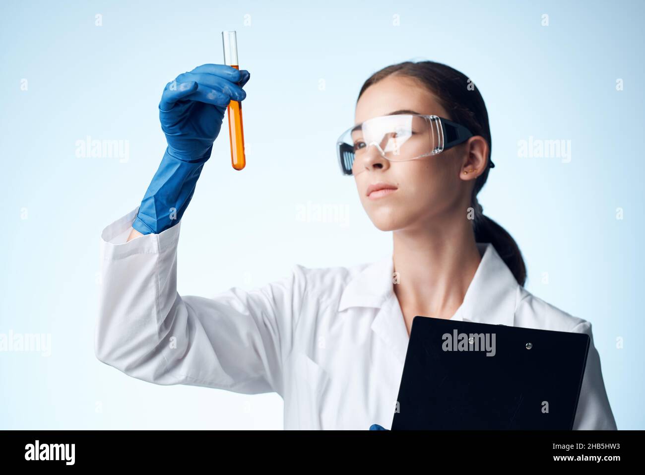 scientist research biology ecology experiment light background Stock ...