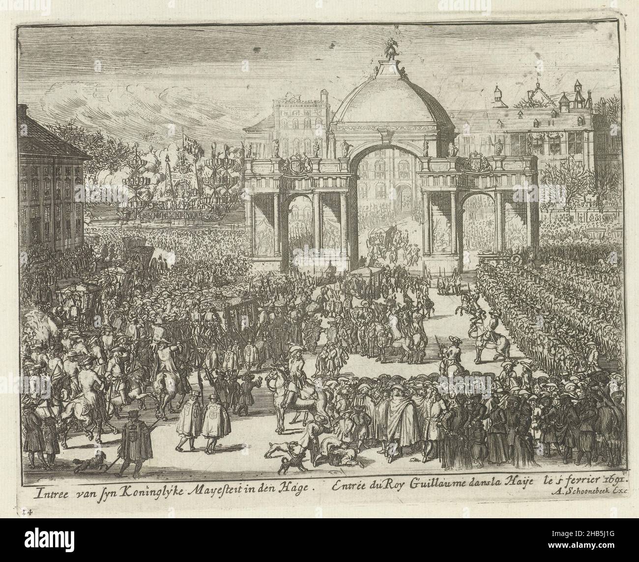 Entry of King William III in The Hague, 1691, Intreten of syn ...