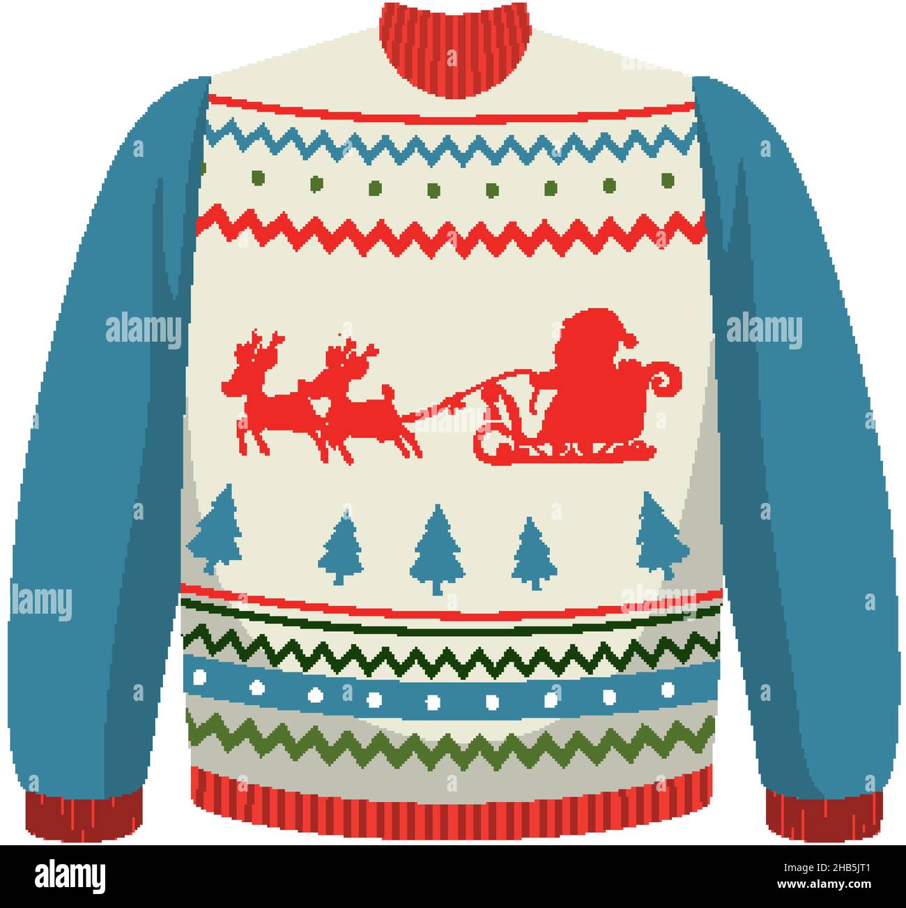Christmas sweater in cartoon style isolated illustration Stock Vector ...