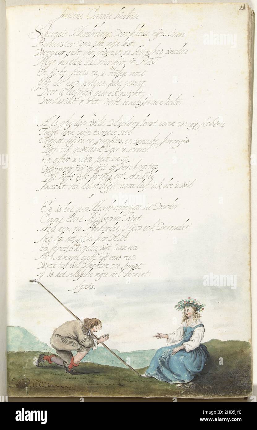 Shepherd kneeling before a shepherdess, Shepherd kneeling before ...