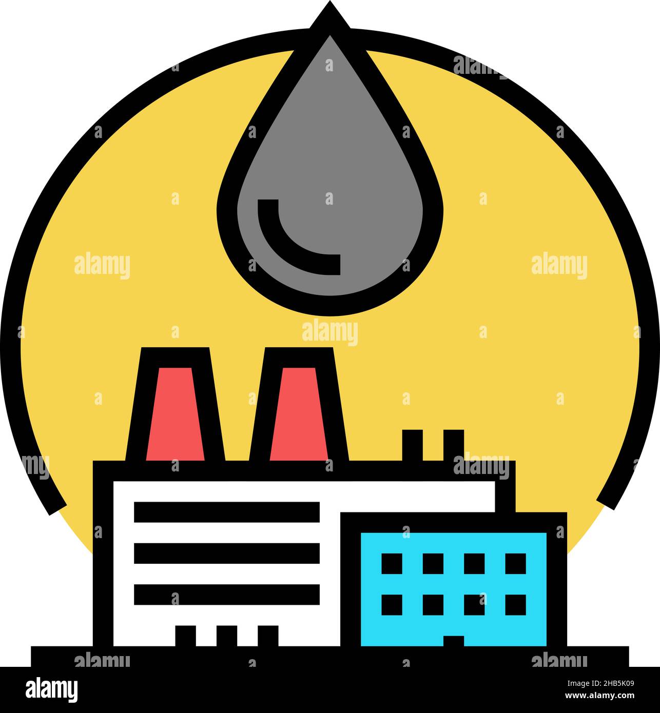 petrochemicals industrial chemical factory color icon vector ...