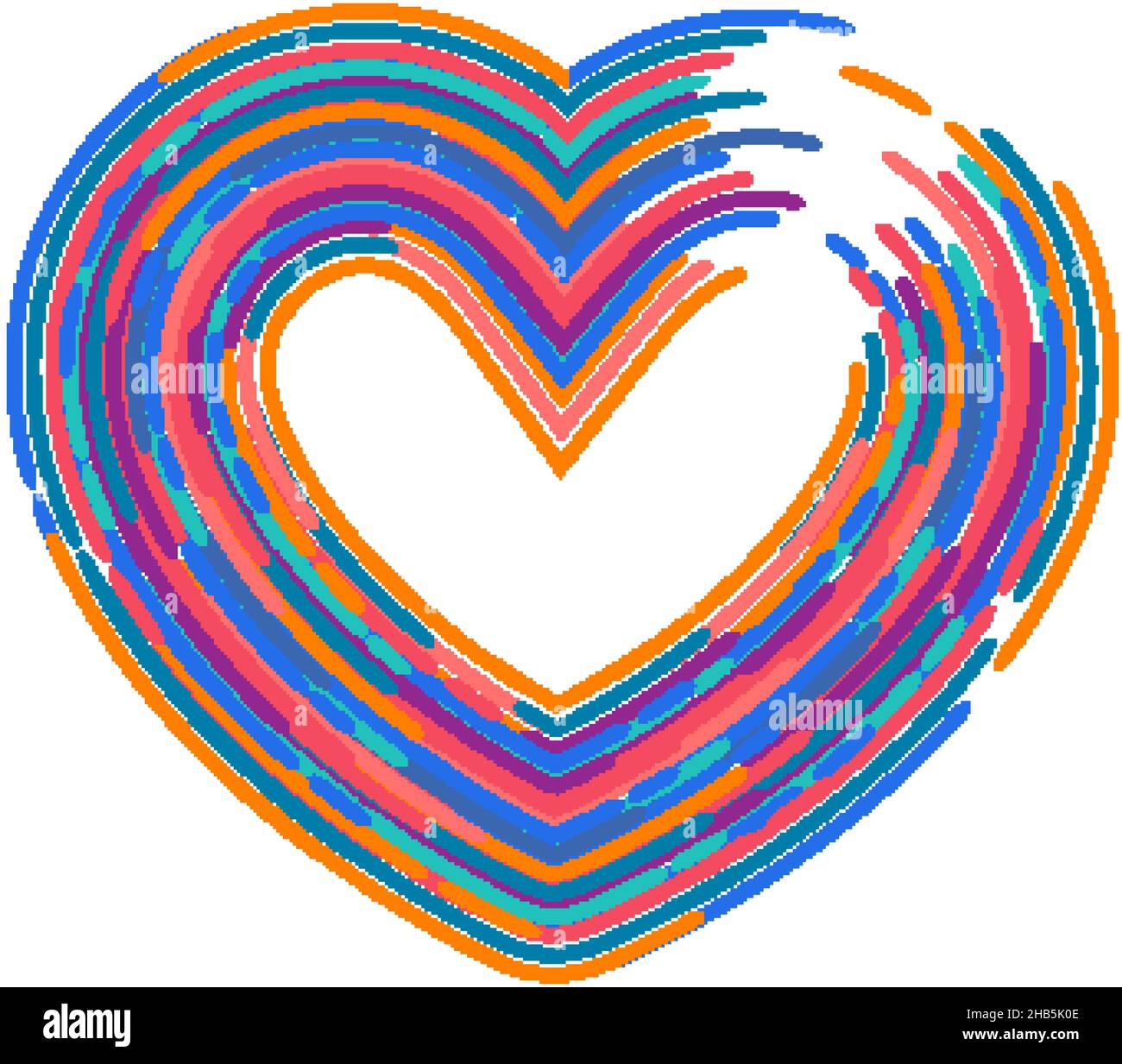 Heart formed by colourful curved line illustration Stock Vector Image ...