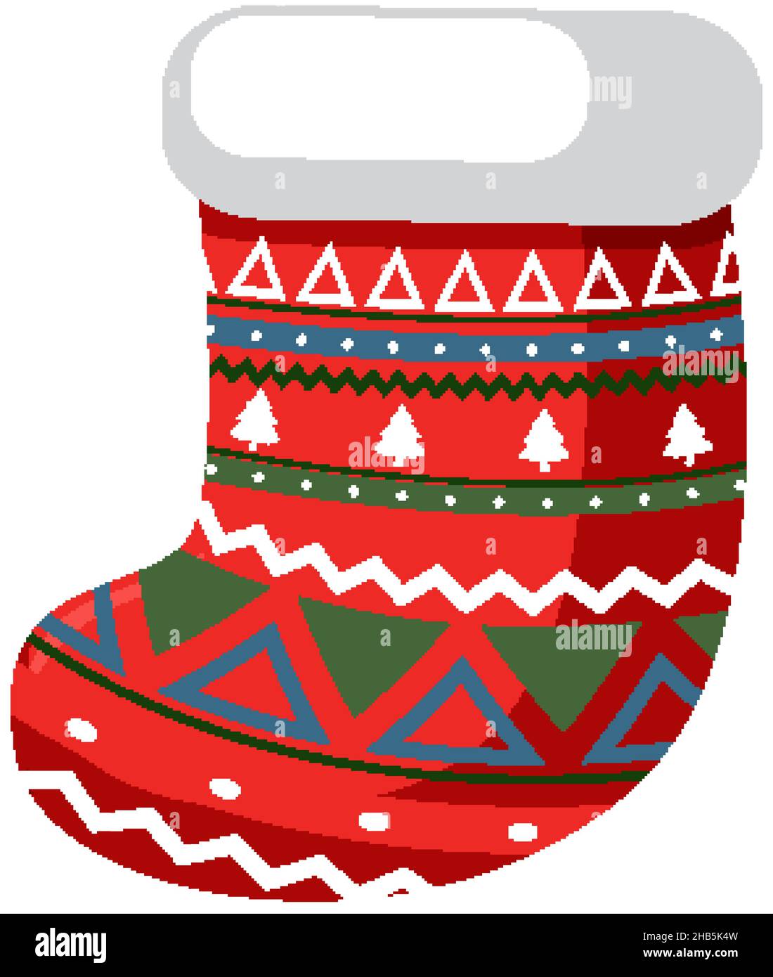 Christmas stocking in cartoon style illustration Stock Vector Image ...
