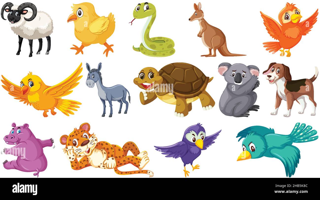 Set of isolated different animals illustration Stock Vector Image & Art ...
