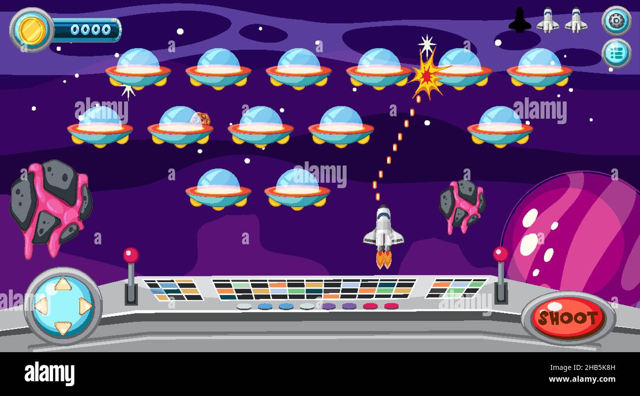 A Game Template Galaxy Space Scene illustration Stock Vector Image ...