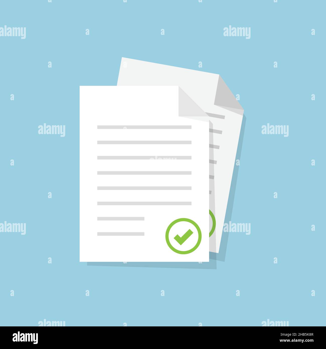 Contract document icon in flat style. Report folder stamp vector ...