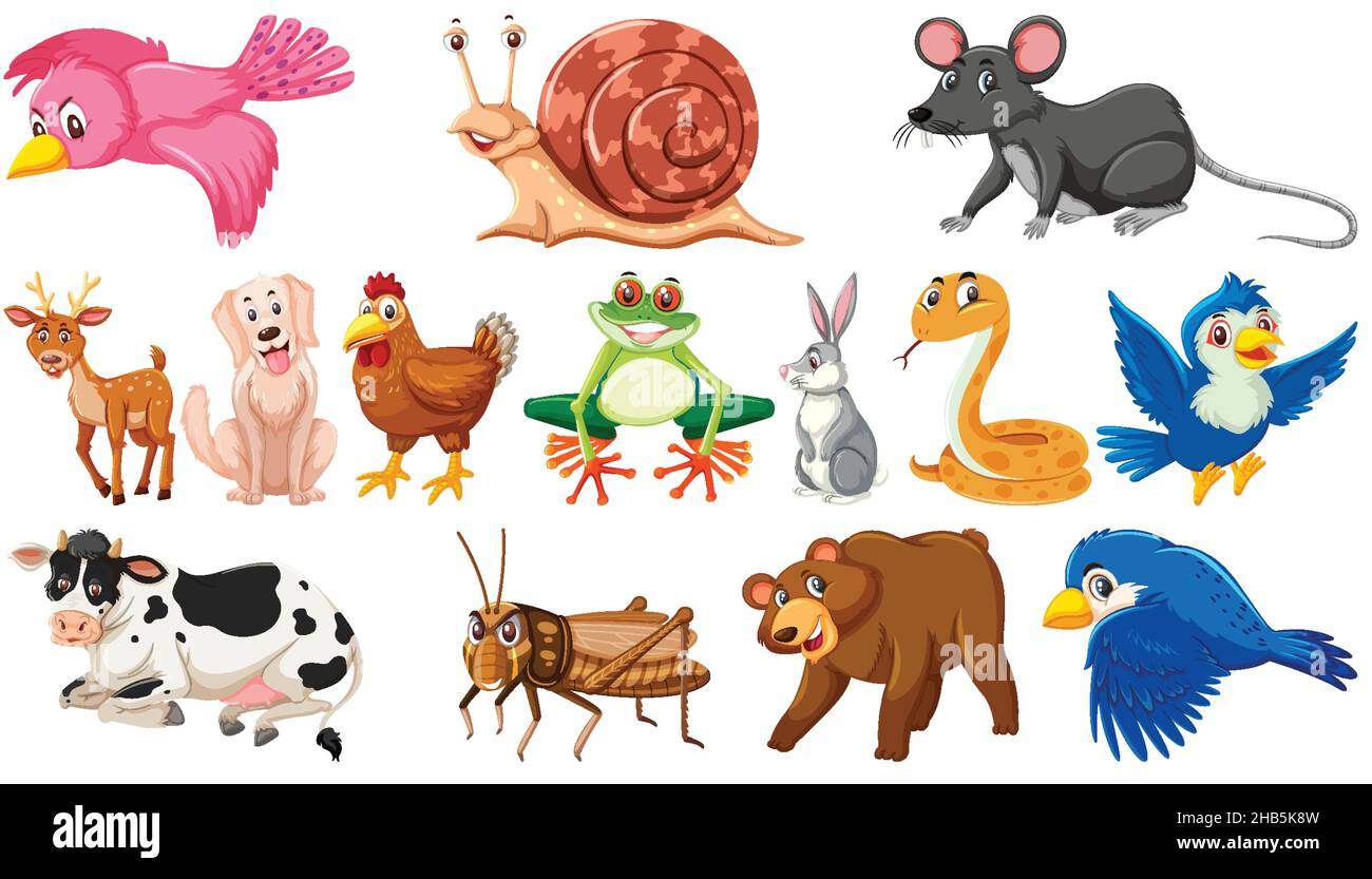 Set of isolated different animals illustration Stock Vector Image & Art ...