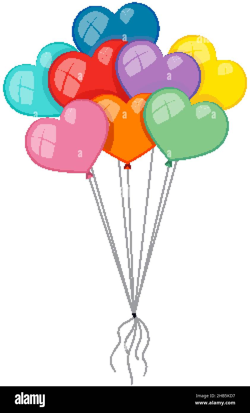 Many heart balloons in pastel color illustration Stock Vector Image ...