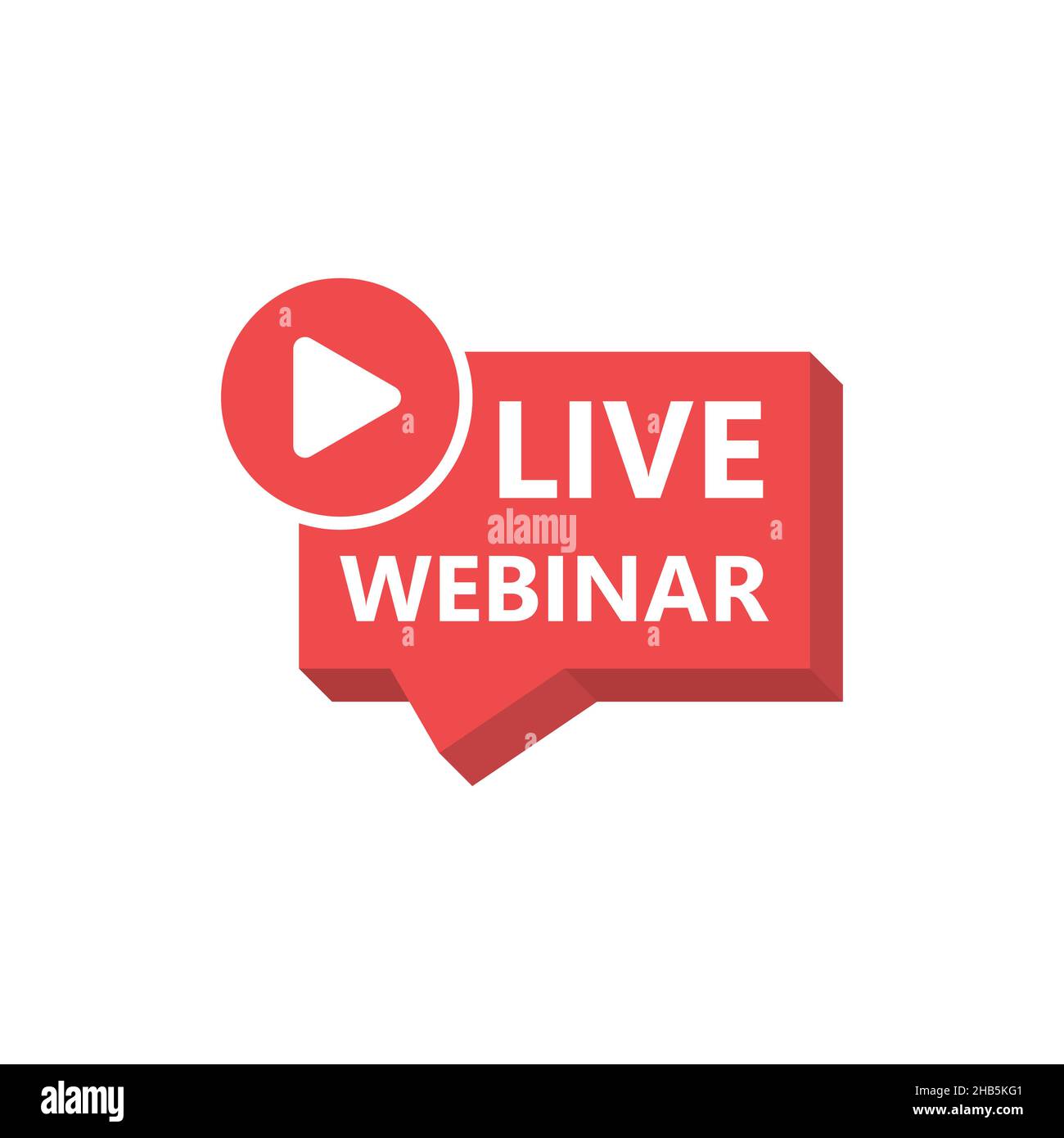Live webinar icon in flat style. Online training vector illustration on ...