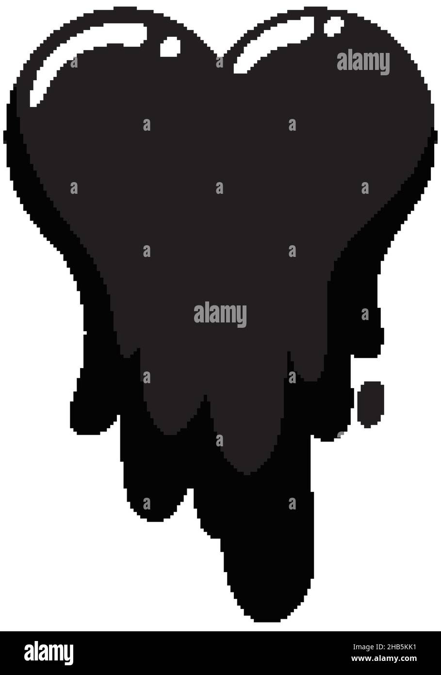 Melted black heart on white background illustration Stock Vector Image ...