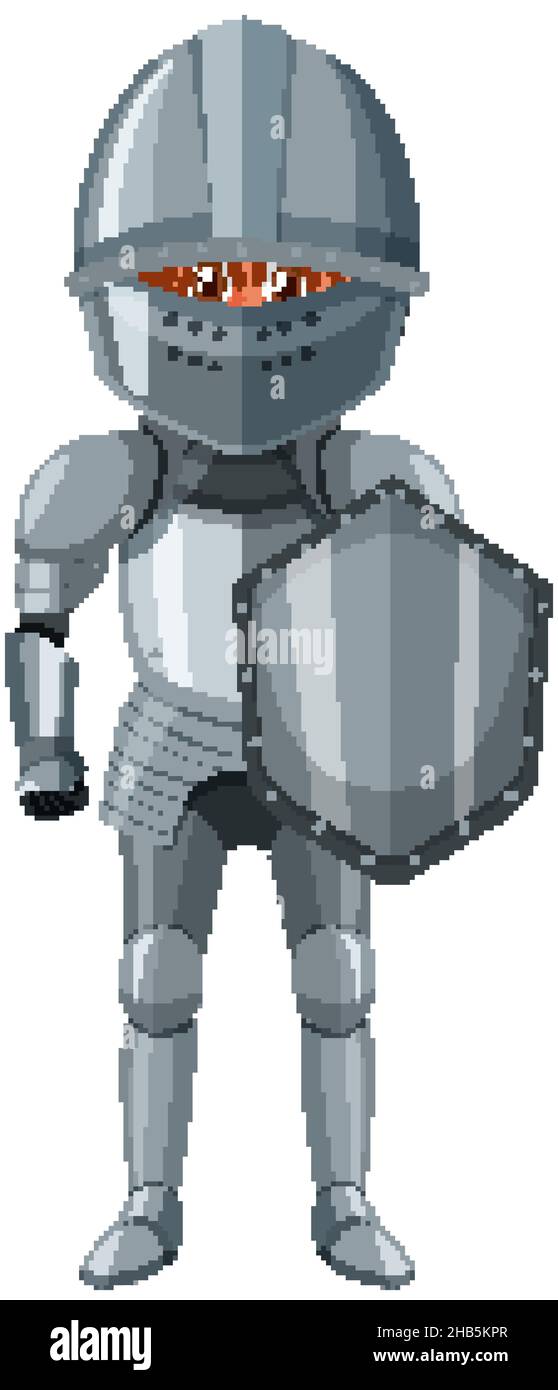 Medieval knight in armor costume isolated illustration Stock Vector ...