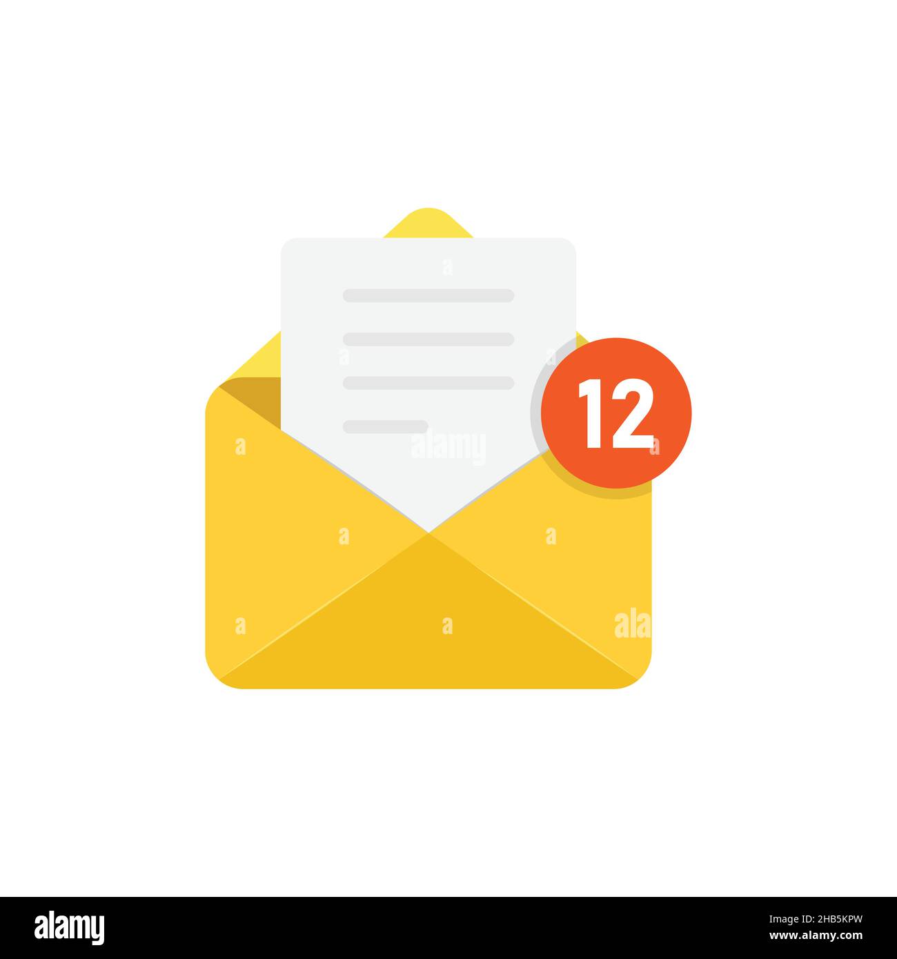 New incoming messages icon in flat style. Envelope with notification vector illustration on ...