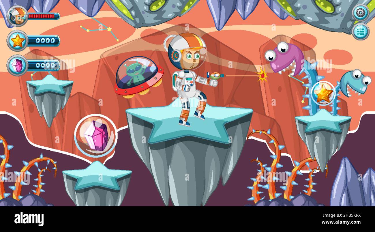 A Game Template Galaxy Space Scene illustration Stock Vector Image ...