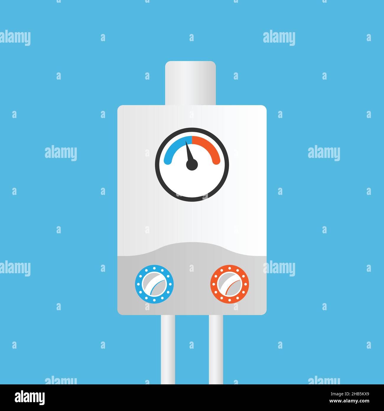 Gas boiler icon in flat style. Heater vector illustration on isolated ...