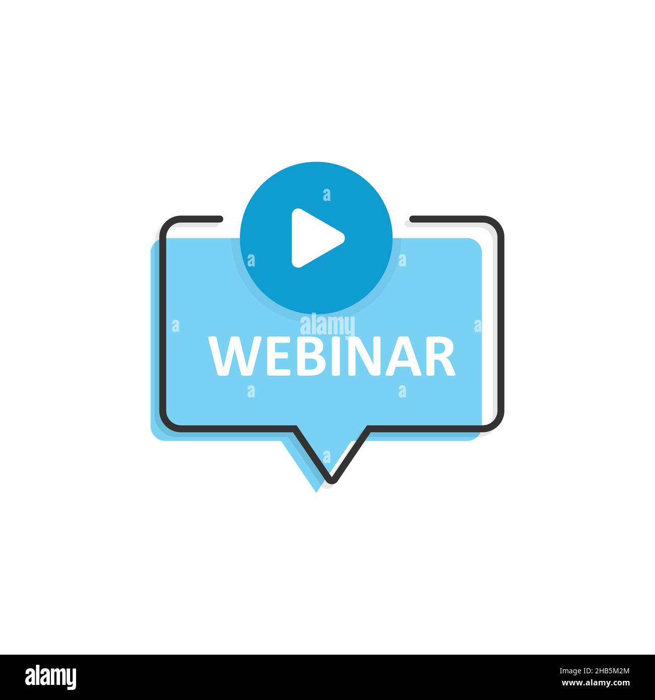Live webinar icon in flat style. Online training vector illustration on ...