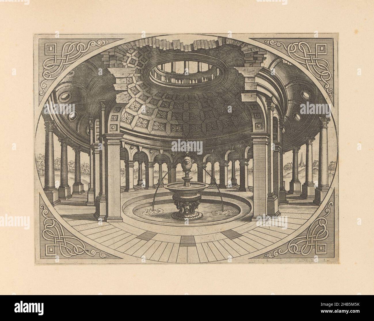 Round temple with central basin and fountain, Variae Architecturae ...