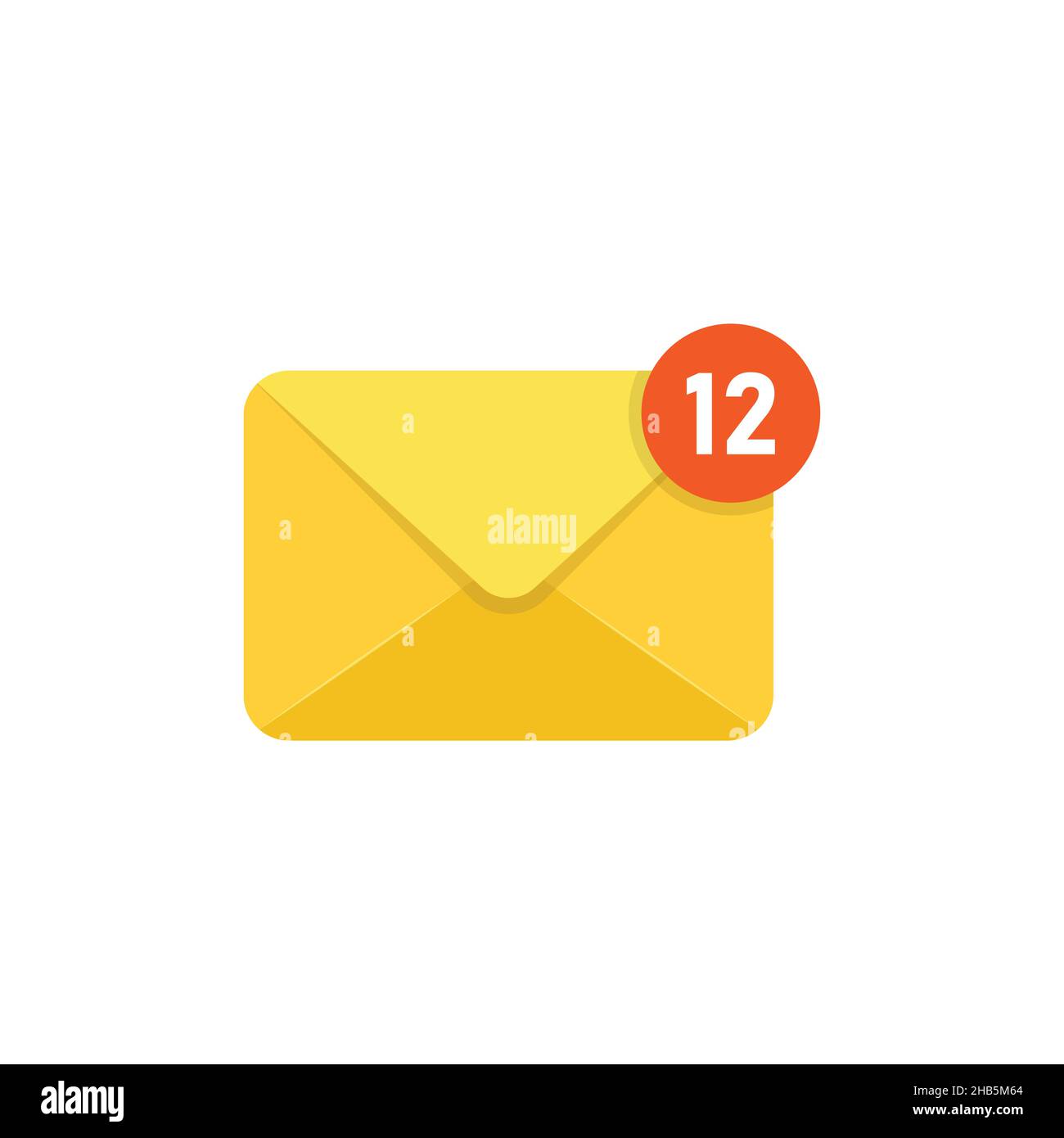 New incoming messages icon in flat style. Envelope with notification vector illustration on ...