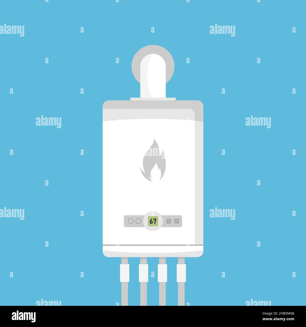 Gas boiler icon in flat style. Heater vector illustration on isolated ...