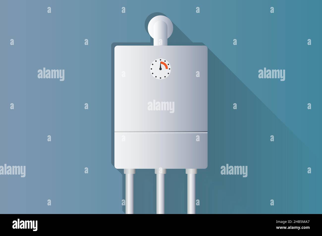 Gas boiler icon in flat style. Heater vector illustration on isolated ...