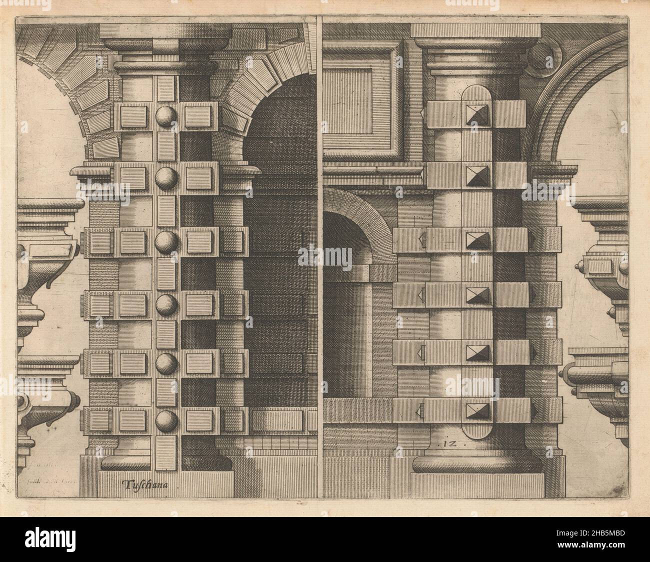 Two half portals and four consoles, Architectura de Oorden Tusschana ...