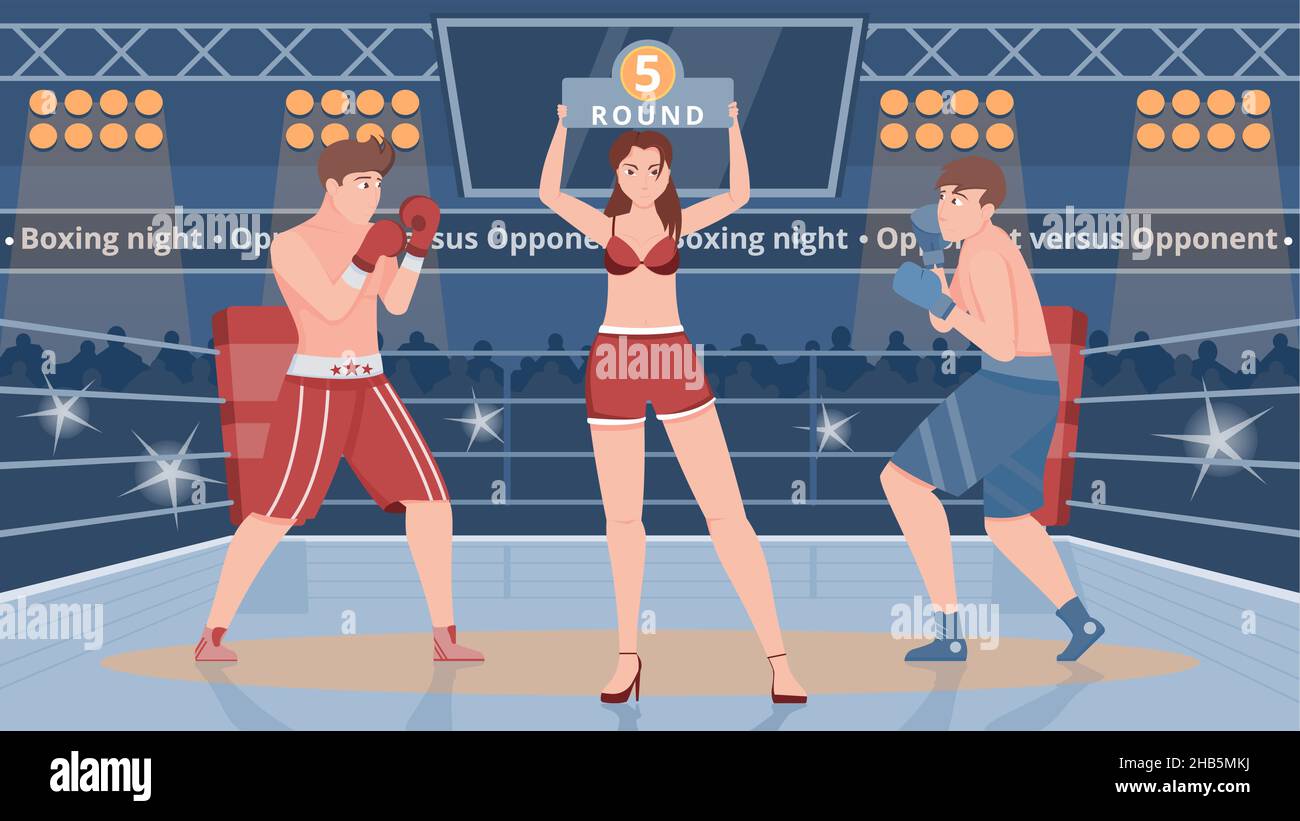 Boxing Ring Girl Round Stock Vector Images - Alamy