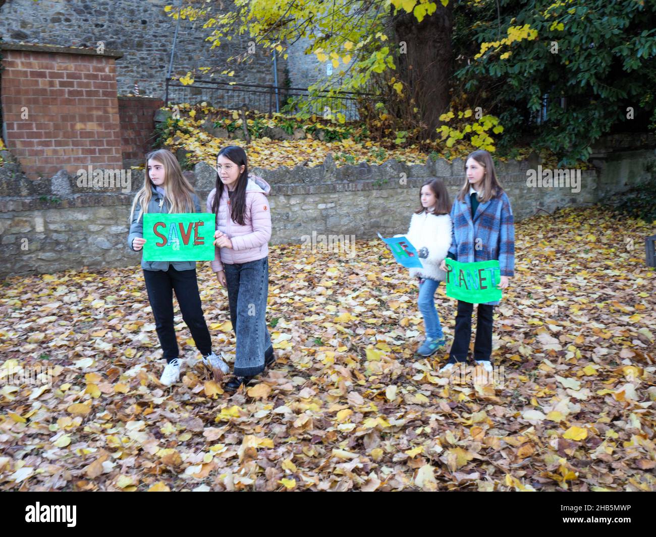 ecologist children girls playing to save the planet as evil toxic ...