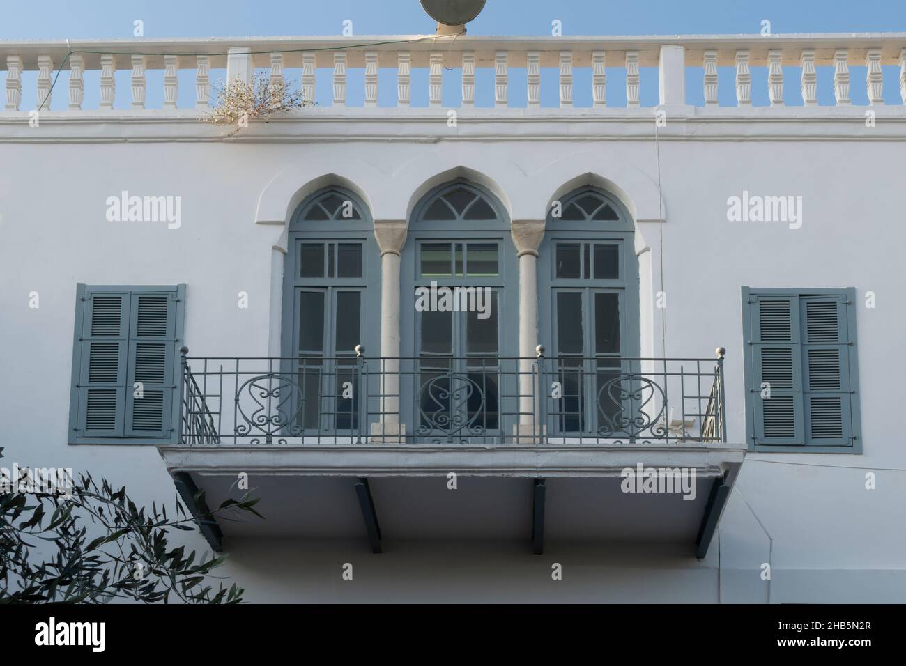 Exterior of a 19th century Arab mansion in the old city of Nazareth ...