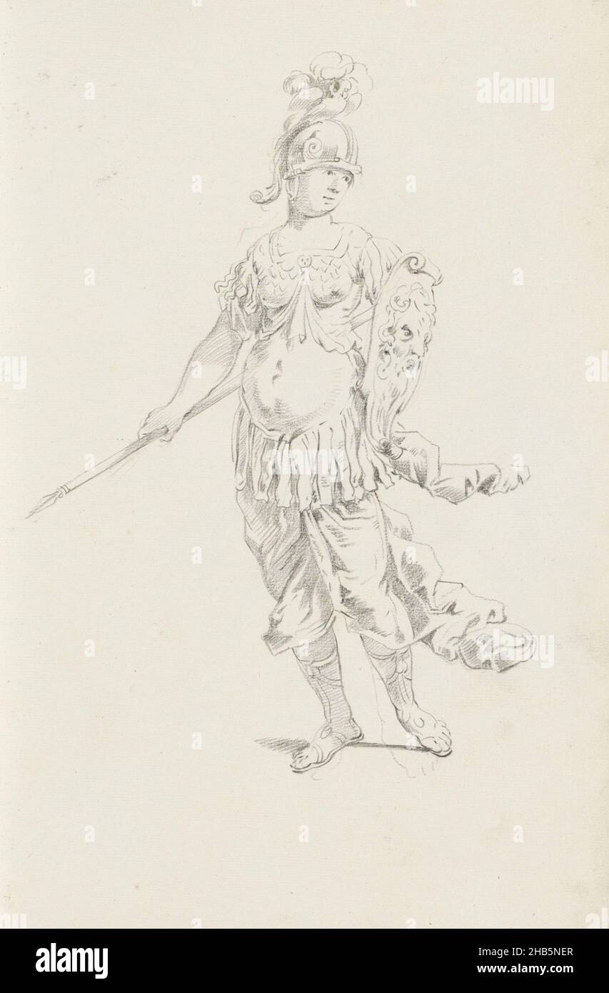 Minerva, Minerva in armor with a spear, helmet and shield. Sheet 20 ...