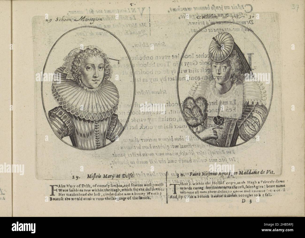 Portraits of the courtesans named Schone Maritje and Madame Agnes de ...
