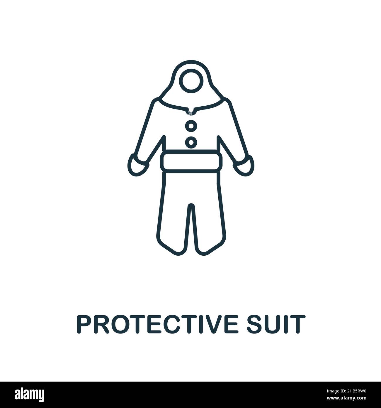Protective Suit icon. Line element from bioengineering collection ...
