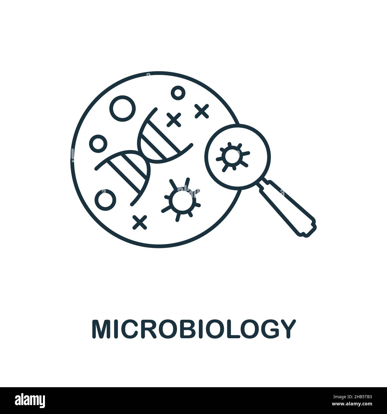 Microbiology icon. Line element from bioengineering collection. Linear ...