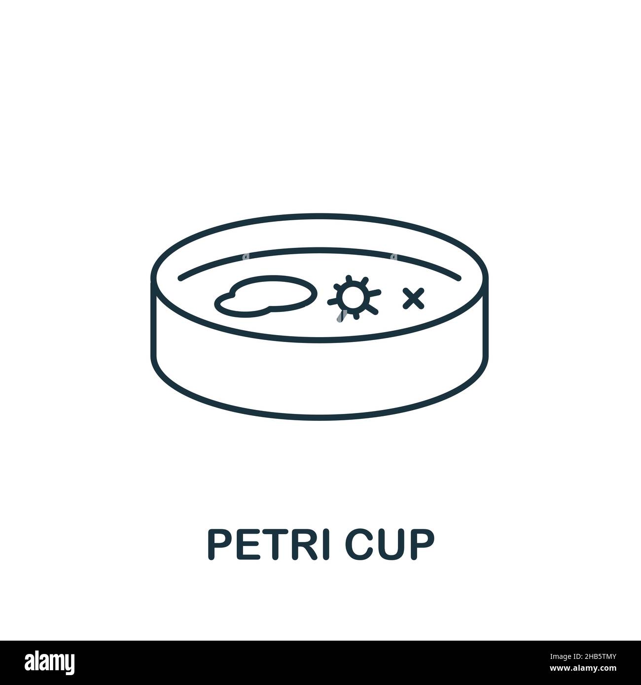 Petri Cup icon. Line element from bioengineering collection. Linear ...