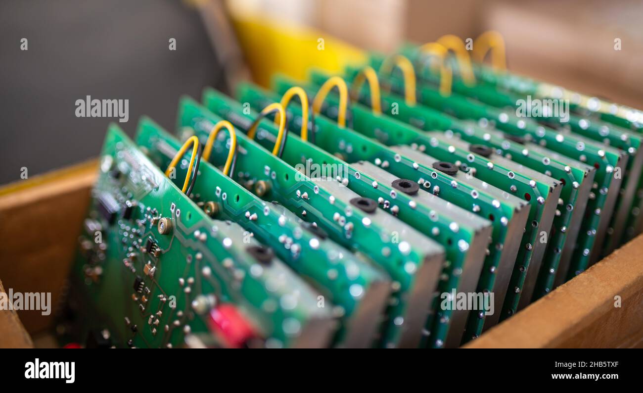 Set of chips for TFT displays in cardboard box in shop Stock Photo - Alamy
