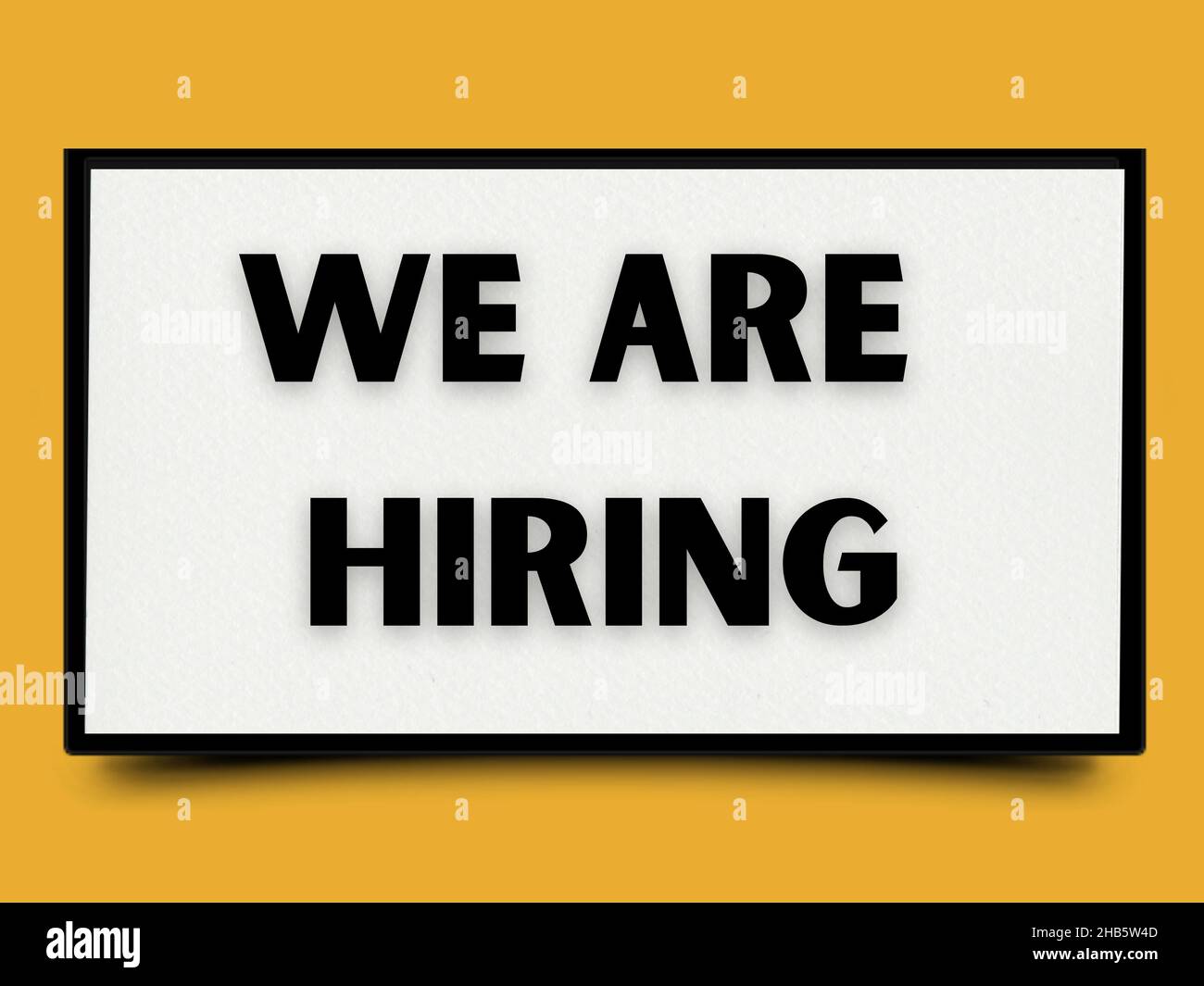 We are hiring text on white background monitor Stock Photo - Alamy