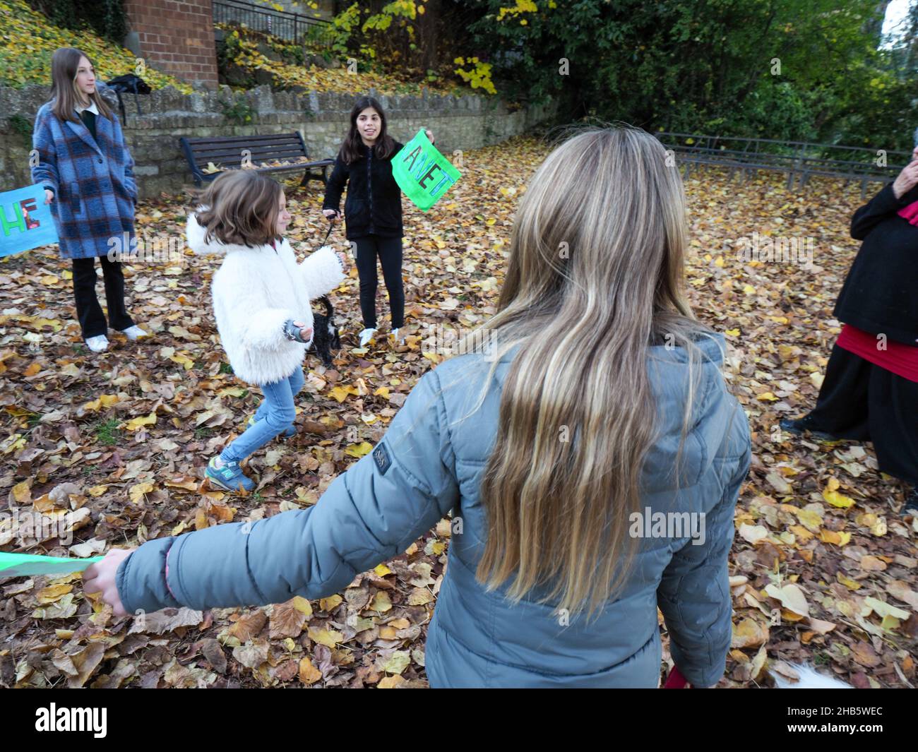 ecologist children girls playing to save the planet as evil toxic ...
