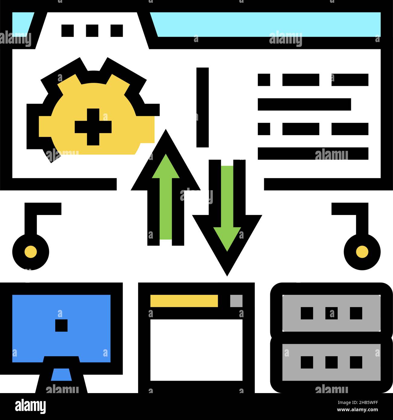 saas financial system color icon vector illustration Stock Vector Image ...