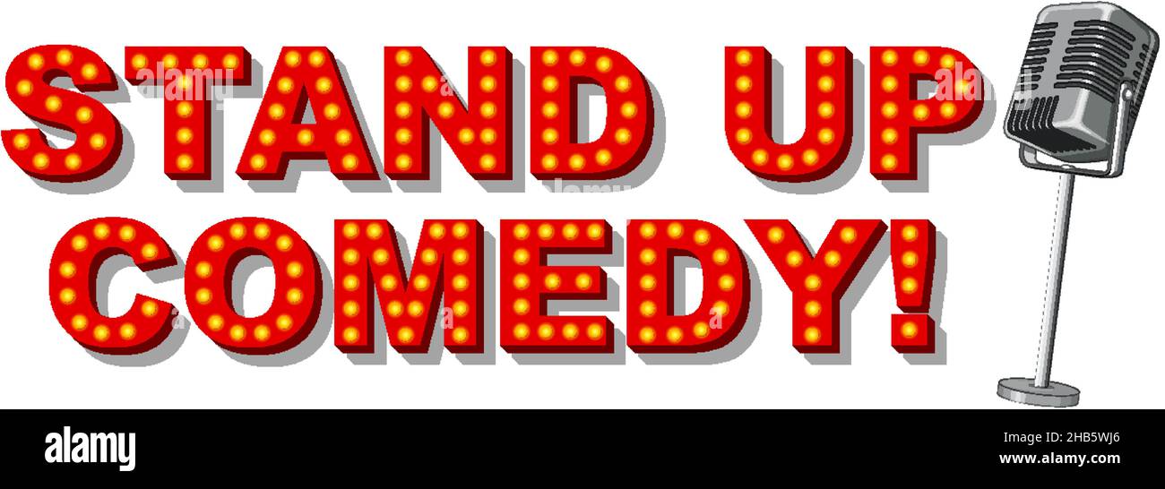 Stand Up Comedy banner with vintage microphone illustration Stock ...