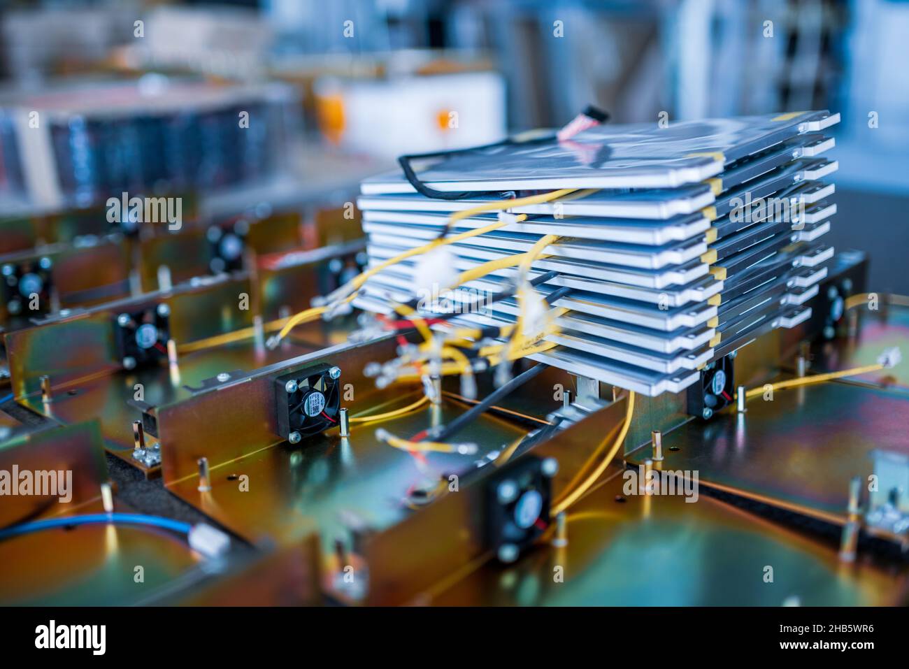 Stack of matrix for TFT displays and details in workshop Stock Photo ...