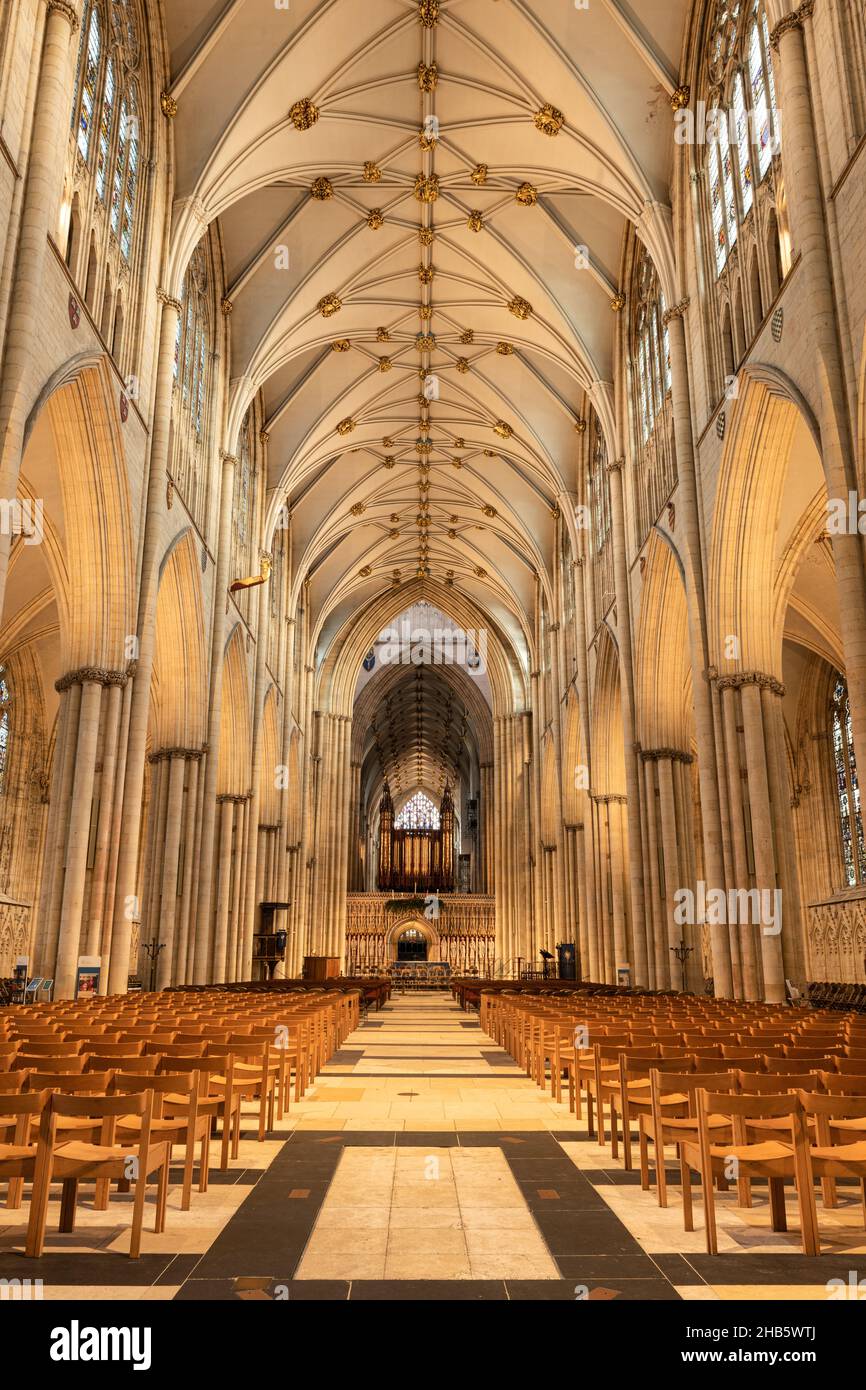 York Minster Interior Stock Photo - Alamy
