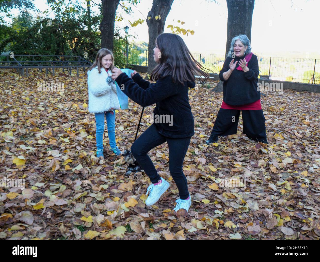 ecologist children girls playing to save the planet as evil toxic ...