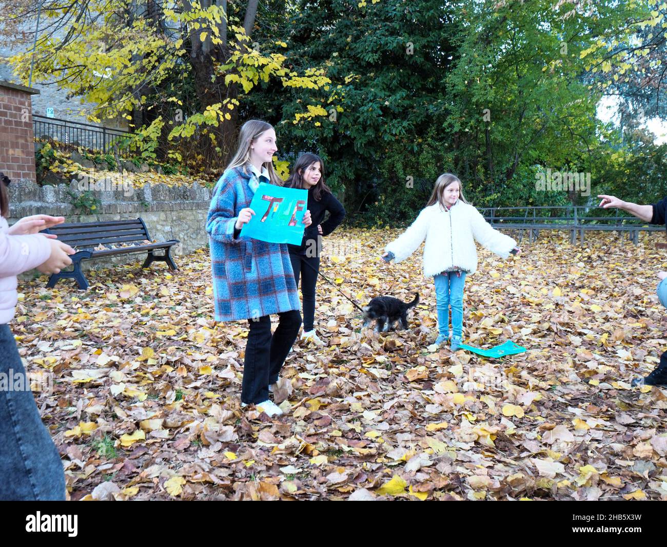 ecologist children girls playing to save the planet as evil toxic ...